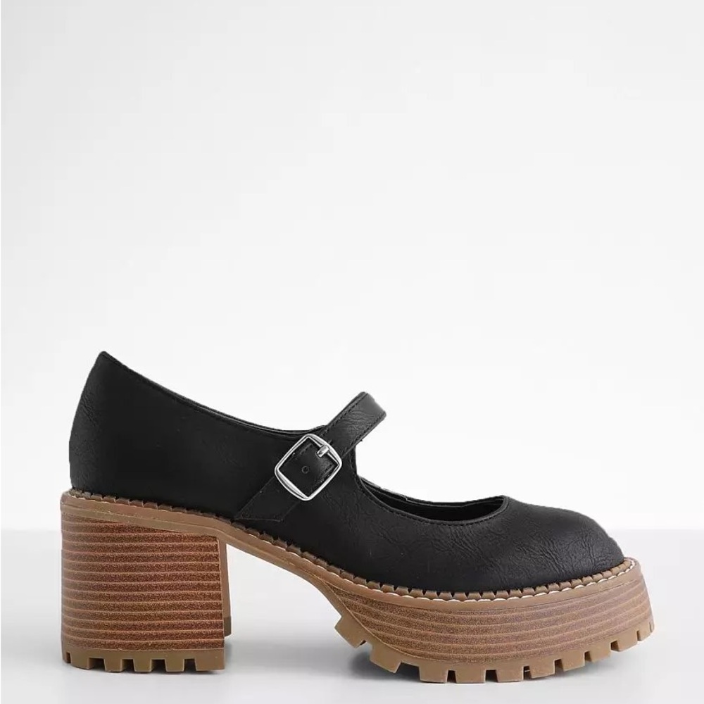 Mia Natania Lug Sole Mary Jane Shoes Black Nwot Sz 8.5 - Gem